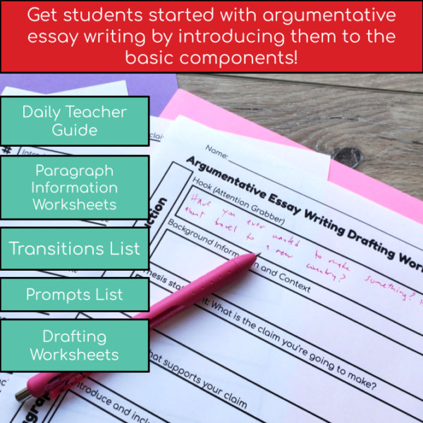 Argumentative Essay Writing Basic Components - Print and Digital | Made ...