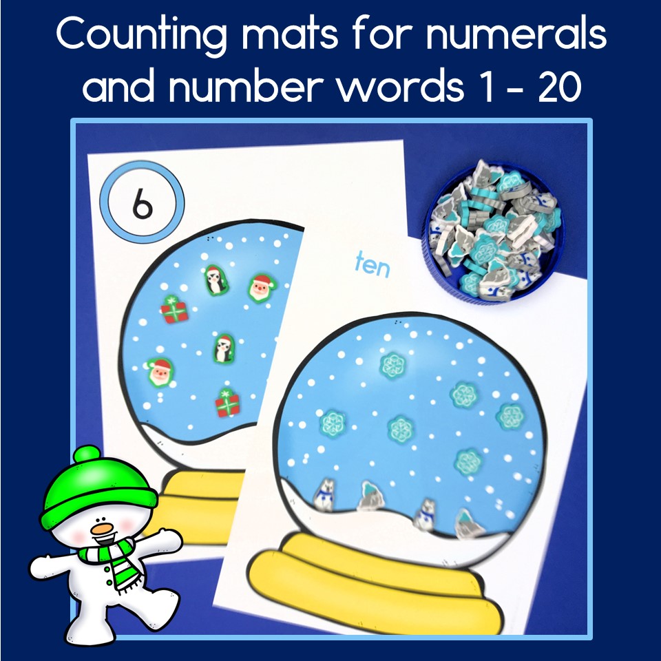 Winter Numerals and Number Words | Counting and Numbers 1-20 | Made By ...