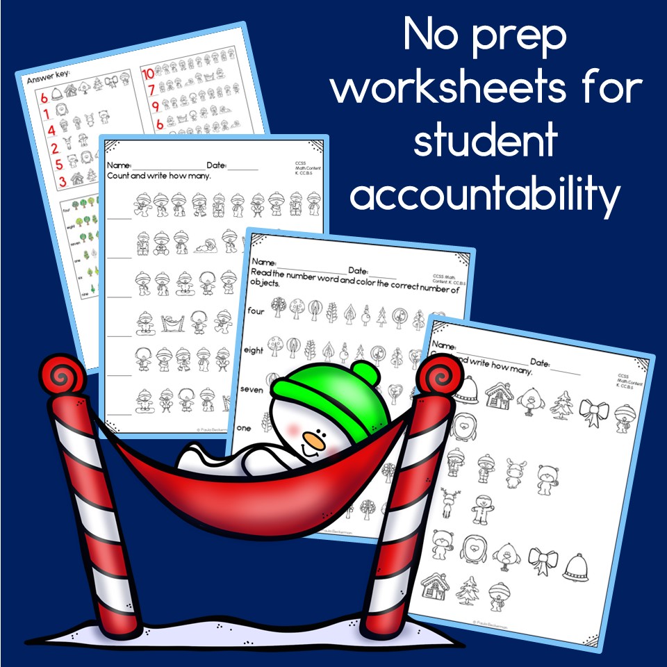 Winter Numerals and Number Words | Counting and Numbers 1-20 | Made By ...