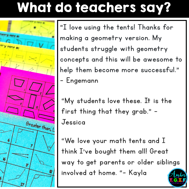 Geometry Activities Worksheet Alternative | Geometry Math Tents | Made ...