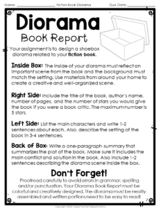 Shoe Box Diorama Book Report Template: Perfect for Fiction or Non ...
