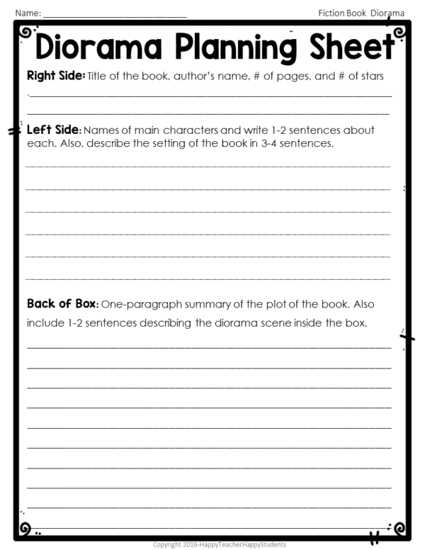 Shoe Box Diorama Book Report Template: Perfect for Fiction or Non ...