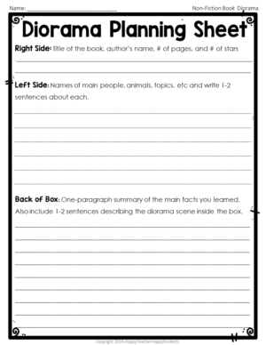 Shoe Box Diorama Book Report Template: Perfect for Fiction or Non ...