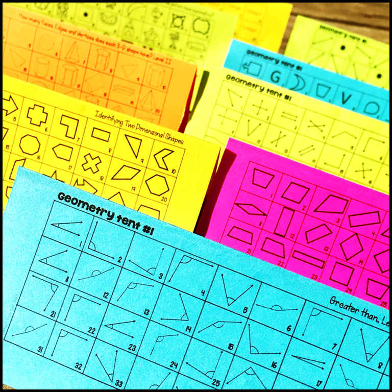 Geometry Activities Worksheet Alternative | Geometry Math Tents | Made ...