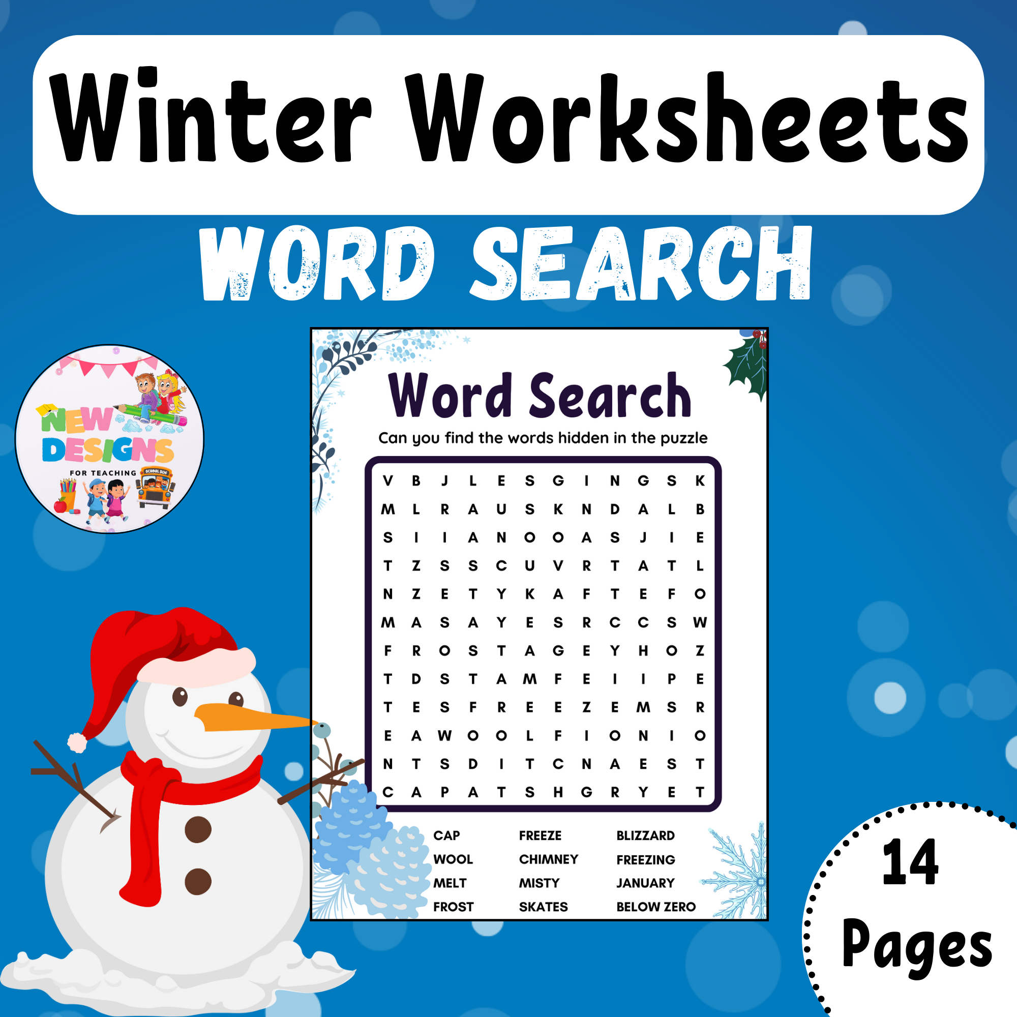 Winter Word Search /Printable winter Worksheets | Made By Teachers