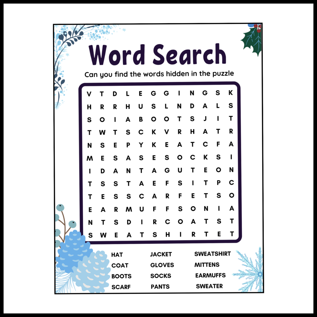 Winter Word Search /Printable winter Worksheets | Made By Teachers