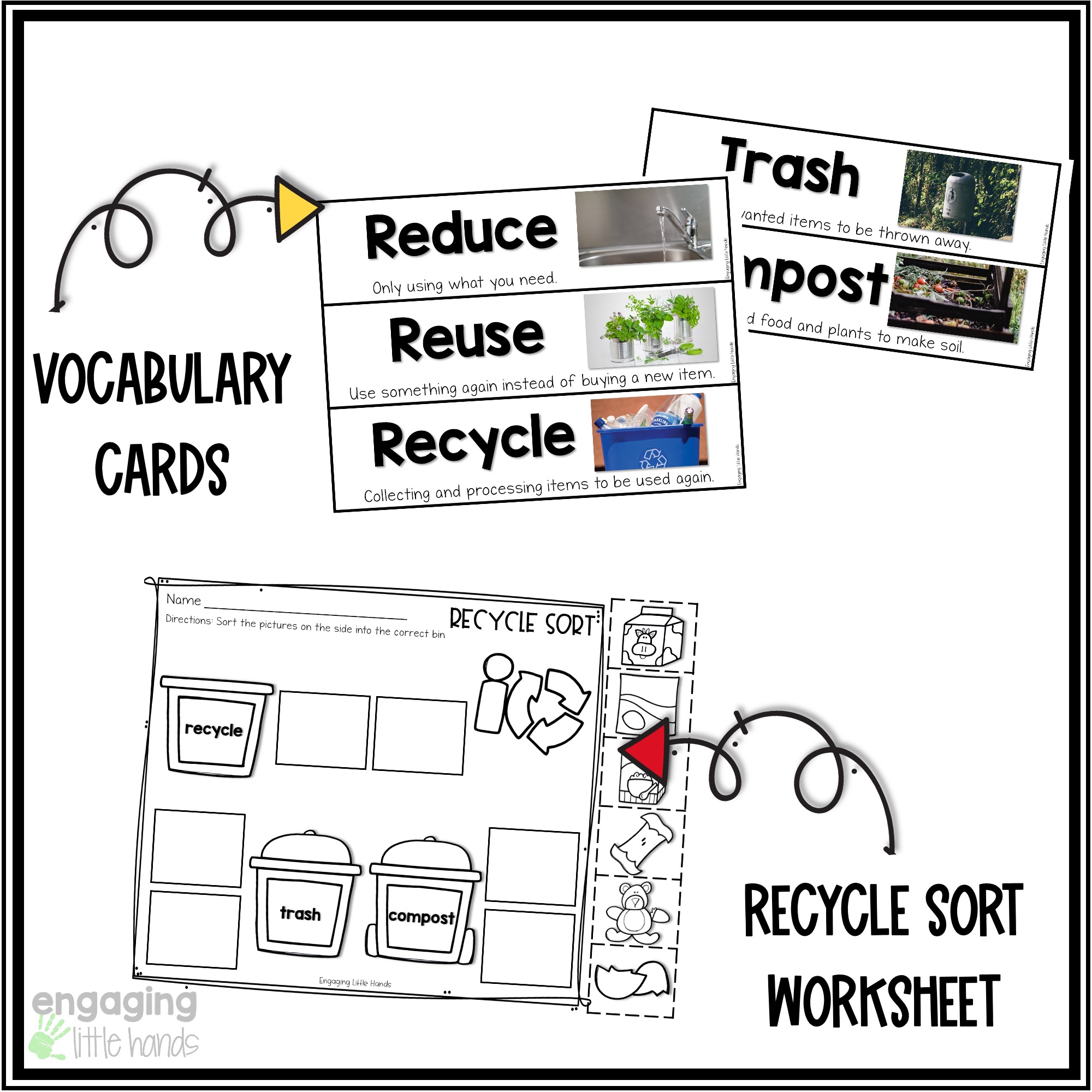 Recycle Sort Printable Center | Made By Teachers
