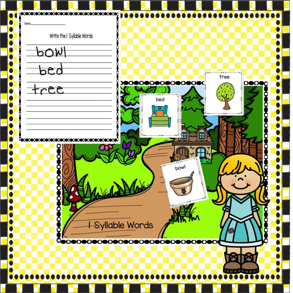 Goldilocks and the Three Bears Counting Syllables Activities for PreK ...