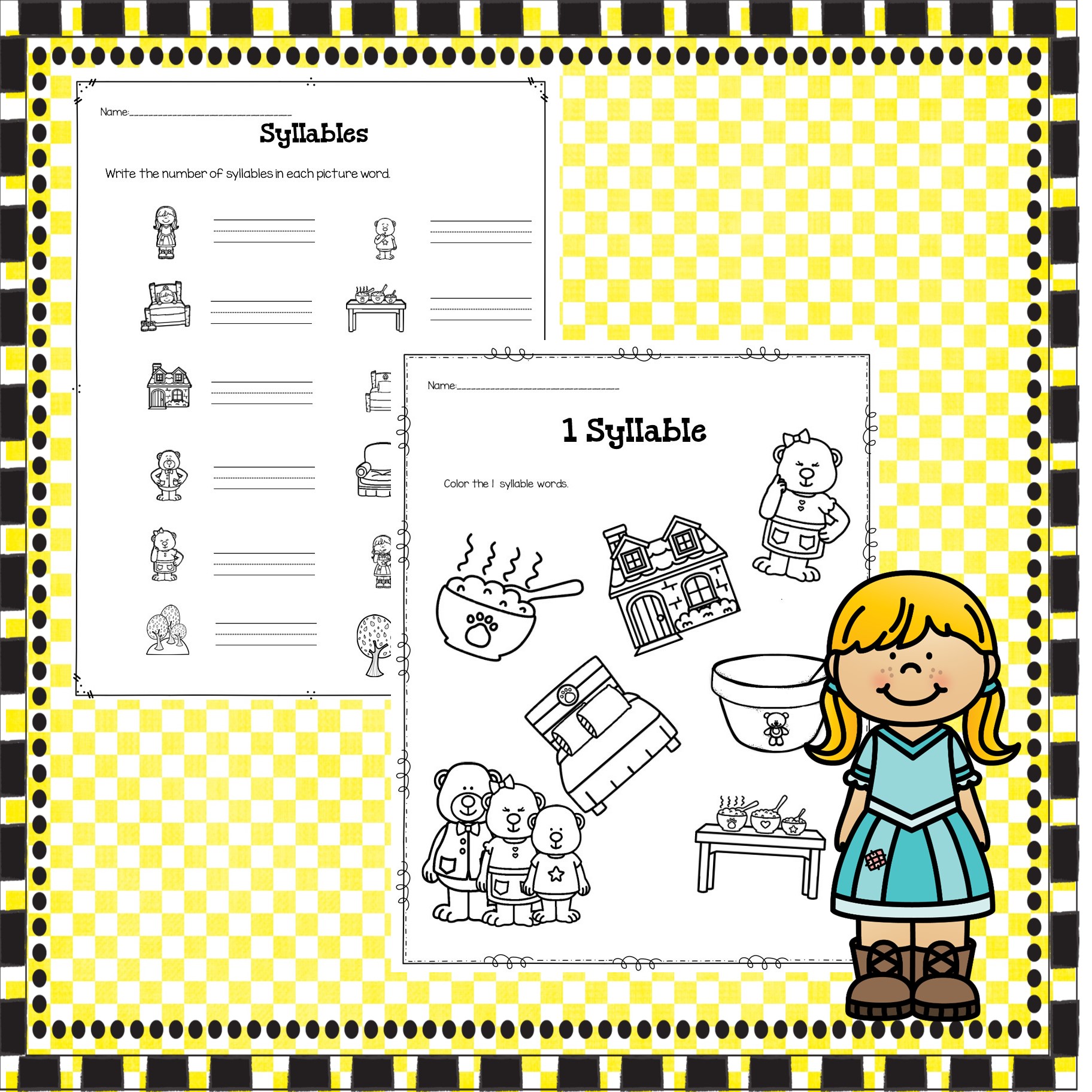 Goldilocks and the Three Bears Counting Syllables Activities for PreK ...