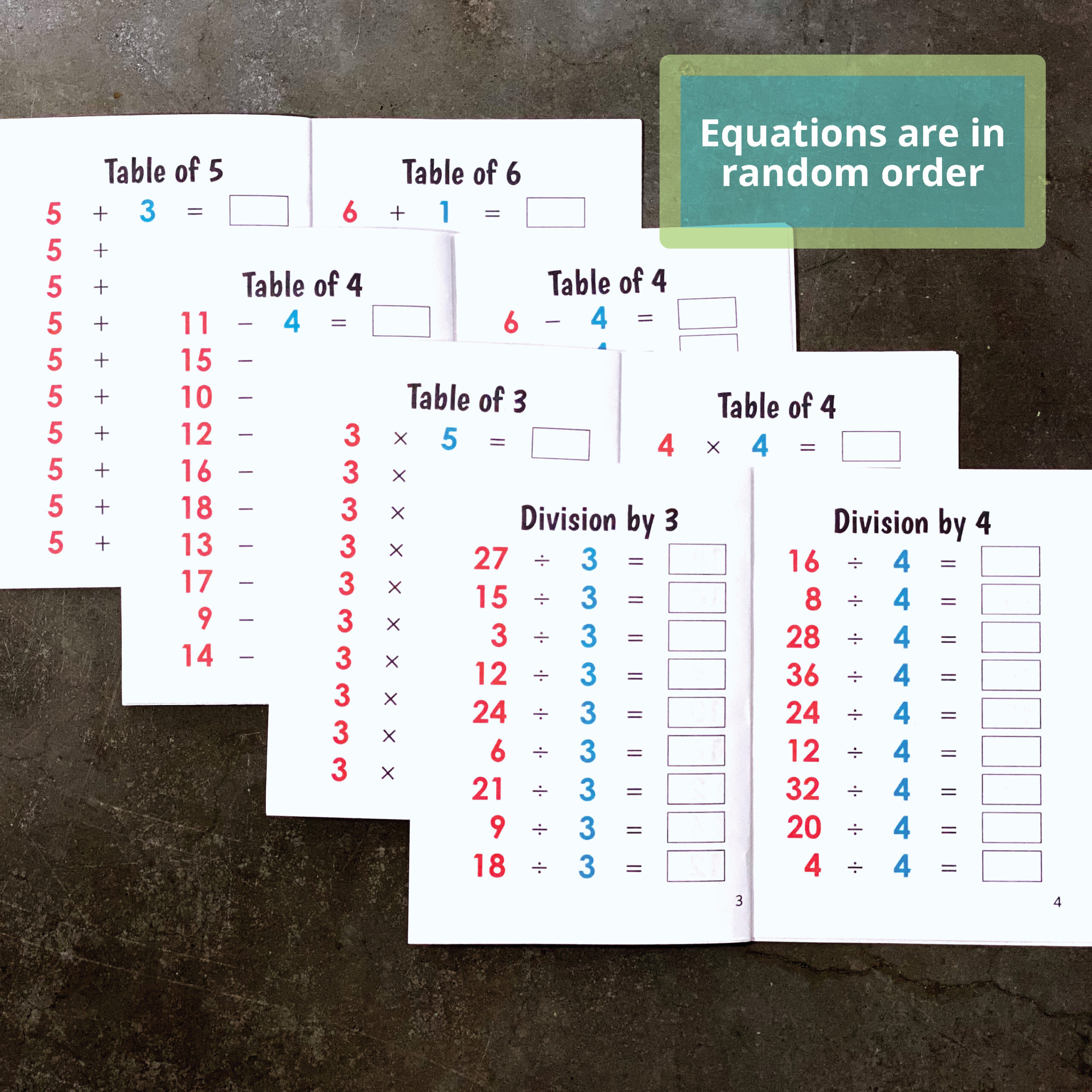 Montessori Math Facts Booklets (Random Order) for Fluency Practice ...