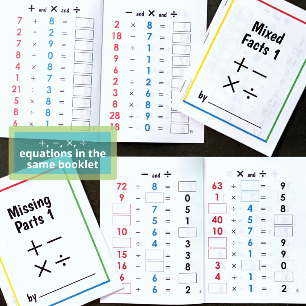 Montessori Math Facts Booklets (Mixed Facts and Missing Parts) | Made ...