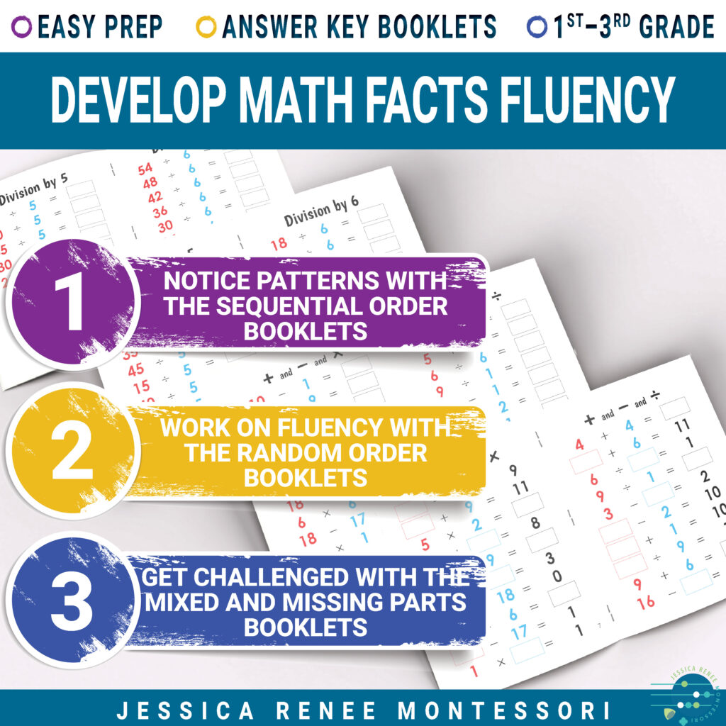 Math Facts Booklets, Montessori Bundle with Multiplication, Addition ...