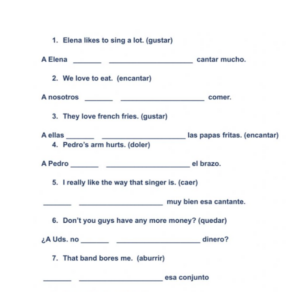 Spanish Espanol Verb Conjugation Ser Estar Hablar Gustar Tener AR, ER ...