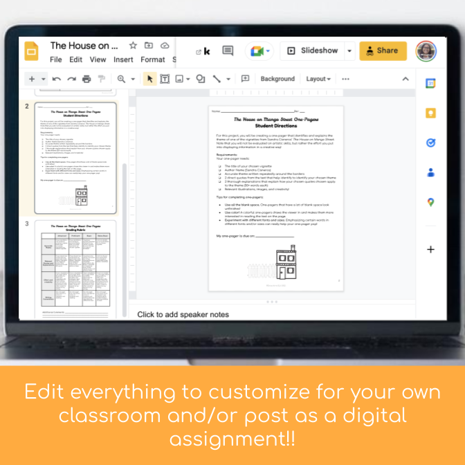 The House on Mango Street Theme One Pagers: Creative Assessment | Made ...