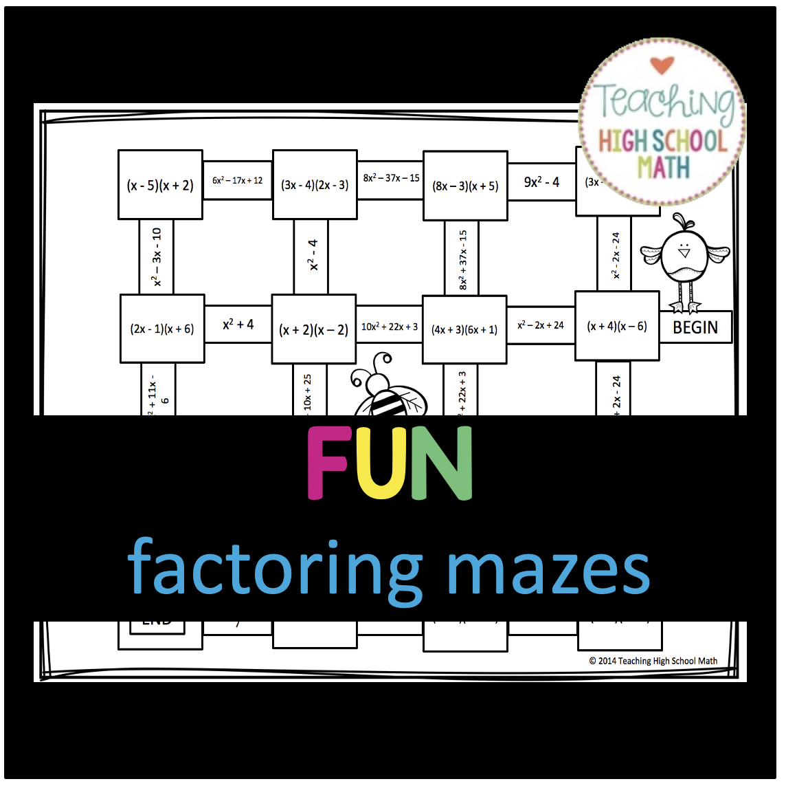 Factoring Trinomials and Multiplying Binomials Mazes | Made By Teachers
