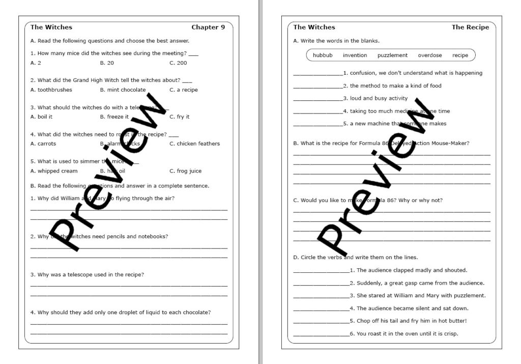 Roald Dahl "The Witches" worksheets | Made By Teachers