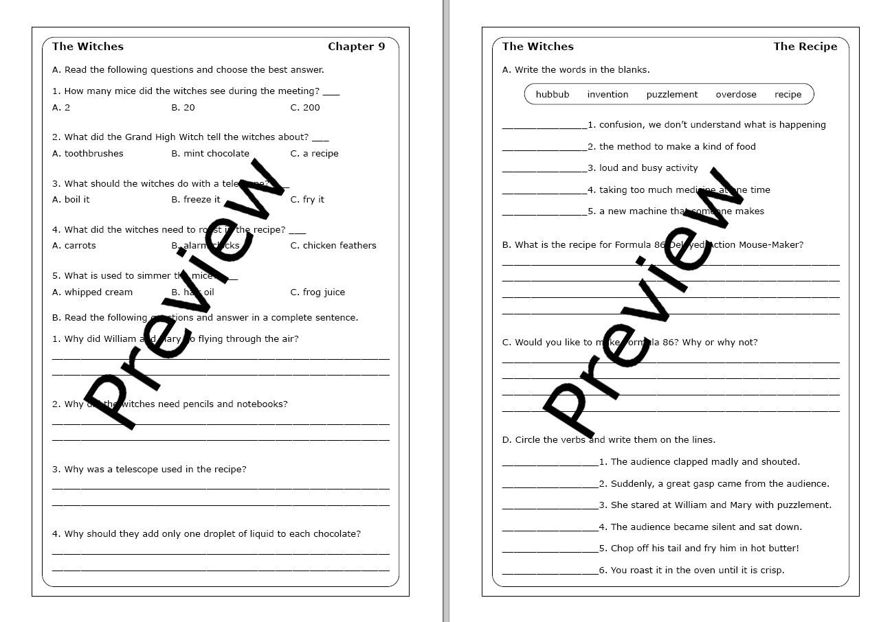 Roald Dahl "The Witches" worksheets | Made By Teachers