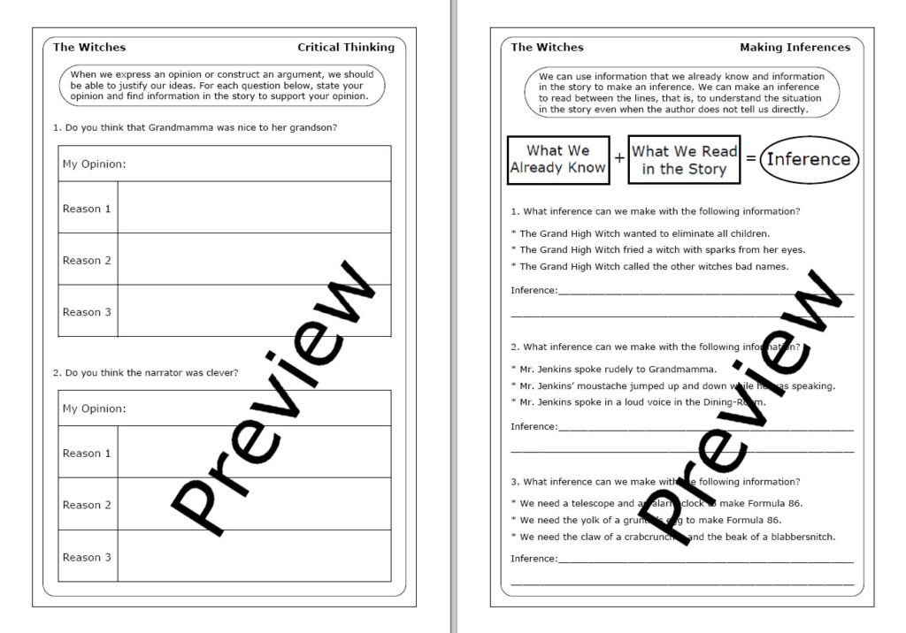 Roald Dahl "The Witches" worksheets | Made By Teachers