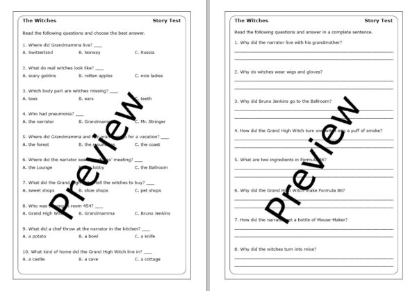 Roald Dahl "The Witches" worksheets | Made By Teachers