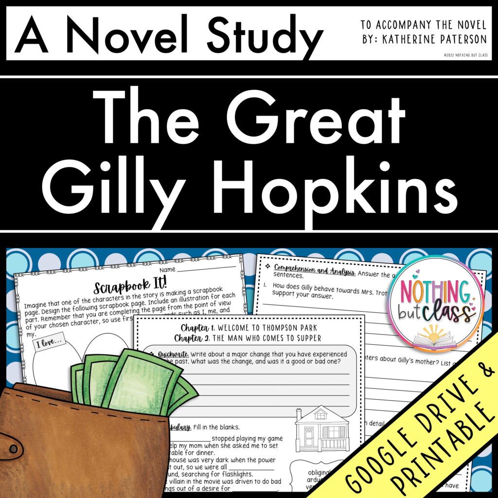 The Great Gilly Hopkins Novel Study | Comprehension and Vocabulary with ...