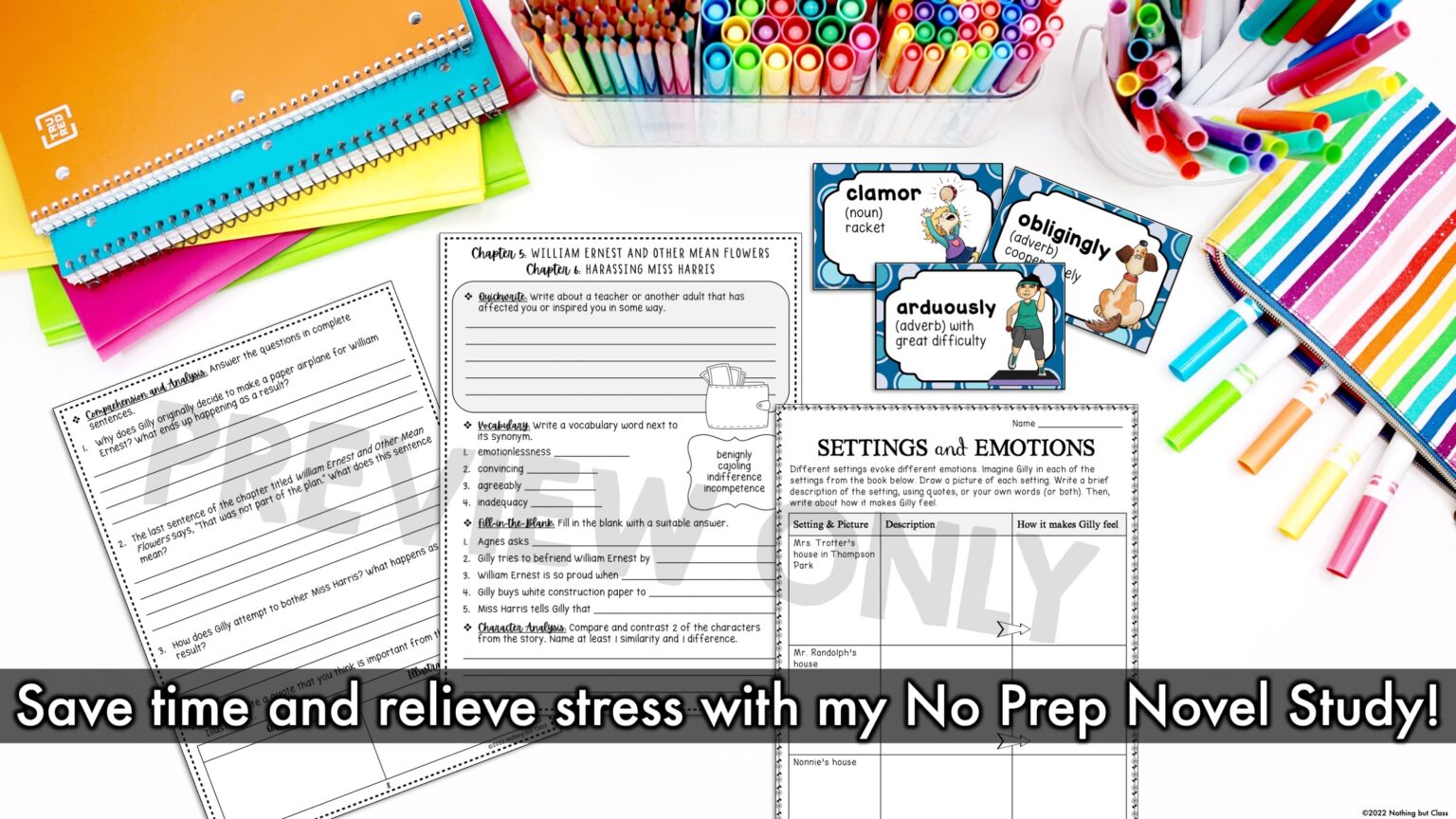 The Great Gilly Hopkins Novel Study | Comprehension and Vocabulary with ...