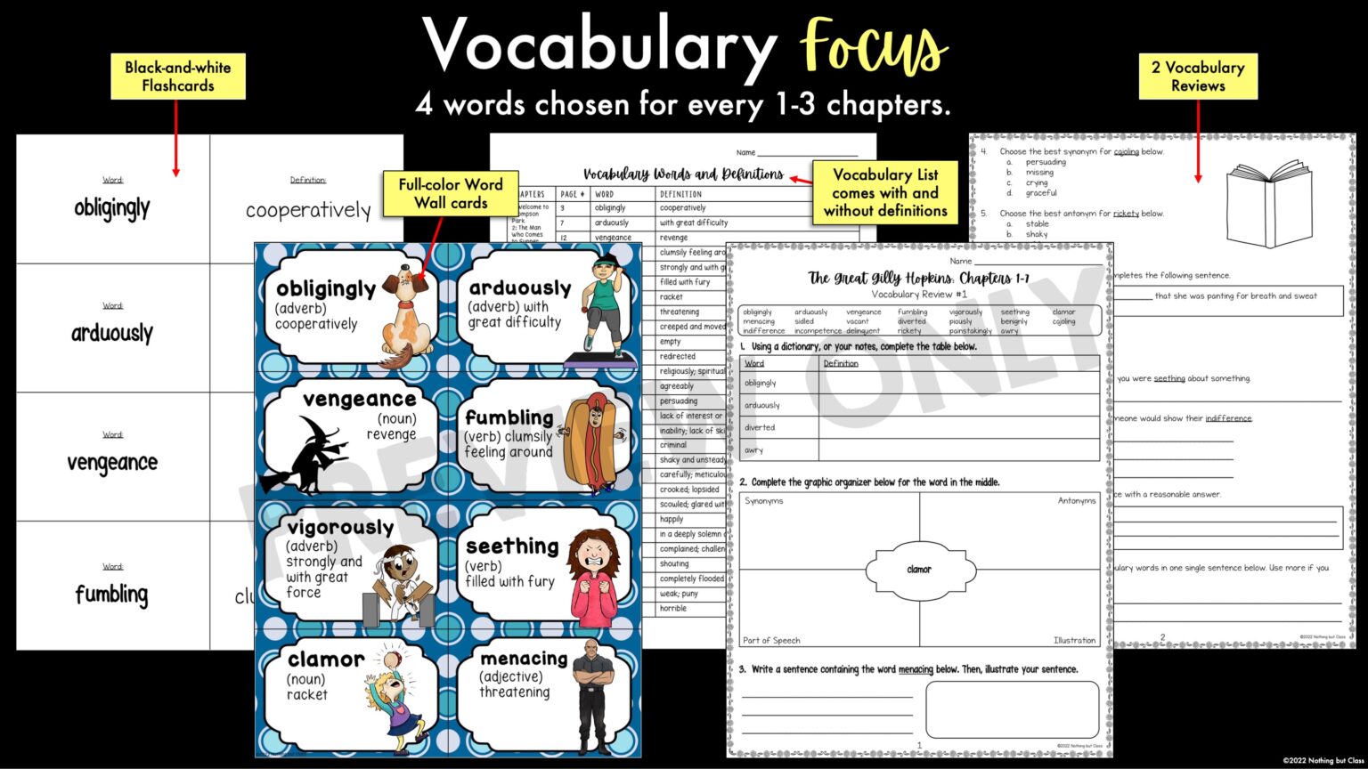 The Great Gilly Hopkins Novel Study | Comprehension and Vocabulary with ...