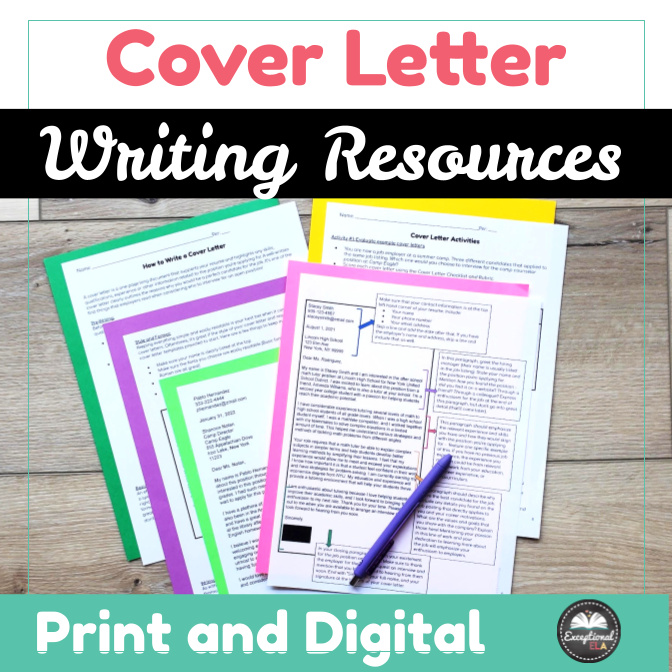 Cover Letter Writing Resources: Get them ready for their first job ...
