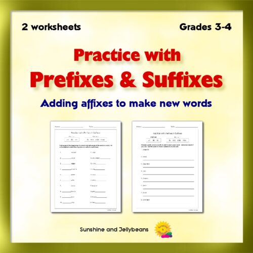 Prefixes and Suffixes BUNDLE - 14 worksheets + Bonus! - Grades 2-4 ...