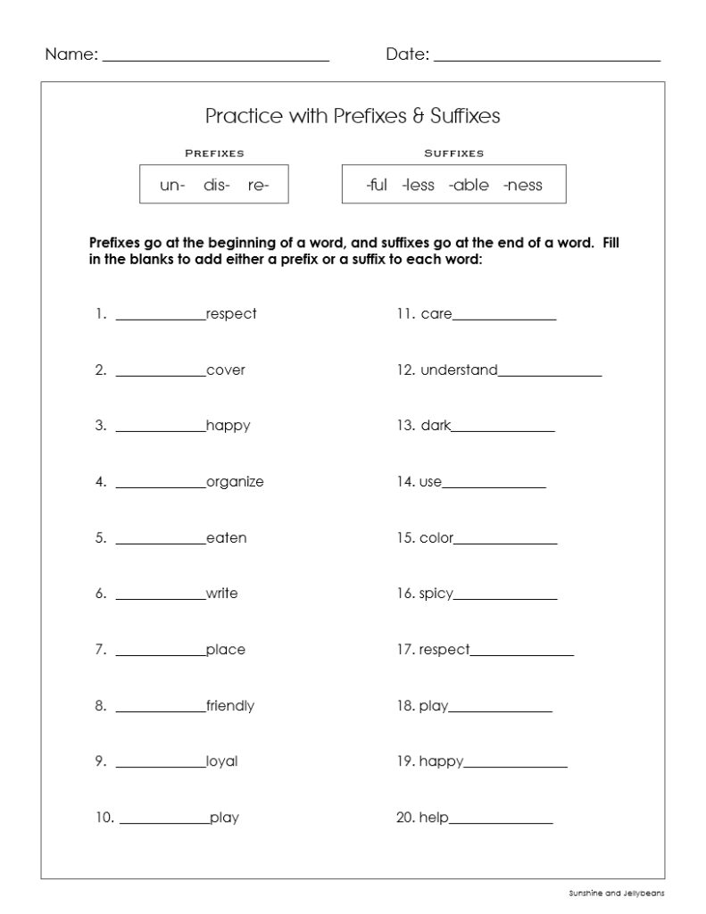 Prefixes and Suffixes BUNDLE - 14 worksheets + Bonus! - Grades 2-4 ...