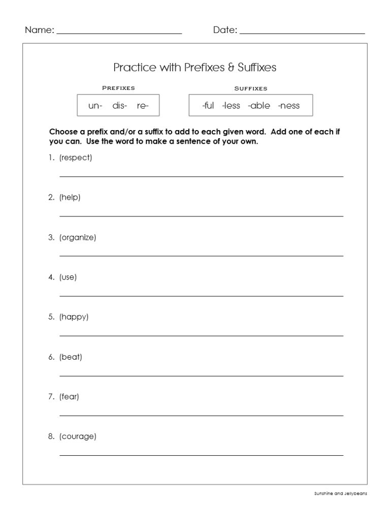 Prefixes and Suffixes BUNDLE - 14 worksheets + Bonus! - Grades 2-4 ...