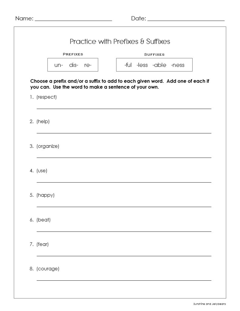 Prefixes and Suffixes BUNDLE - 14 worksheets + Bonus! - Grades 2-4 ...