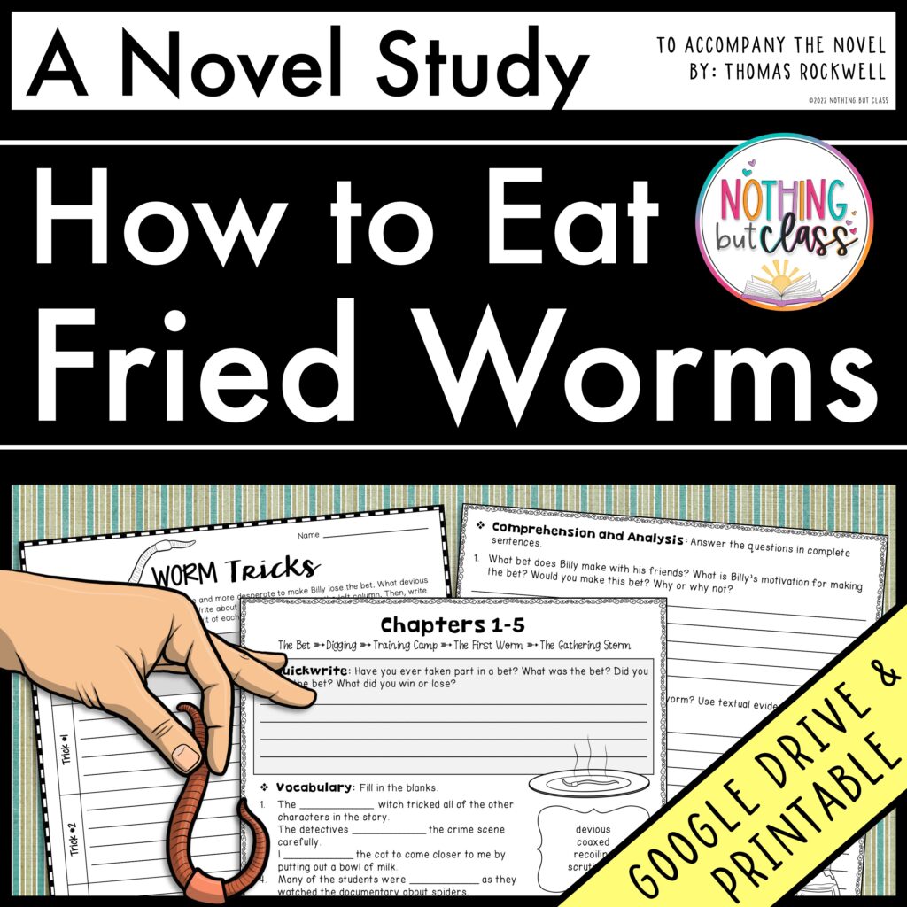 How to Eat Fried Worms Novel Study Unit | Comprehension and Vocabulary ...