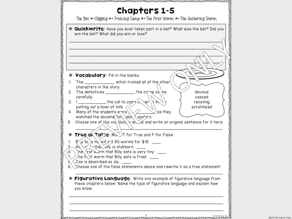 How to Eat Fried Worms Novel Study Unit | Comprehension and Vocabulary ...