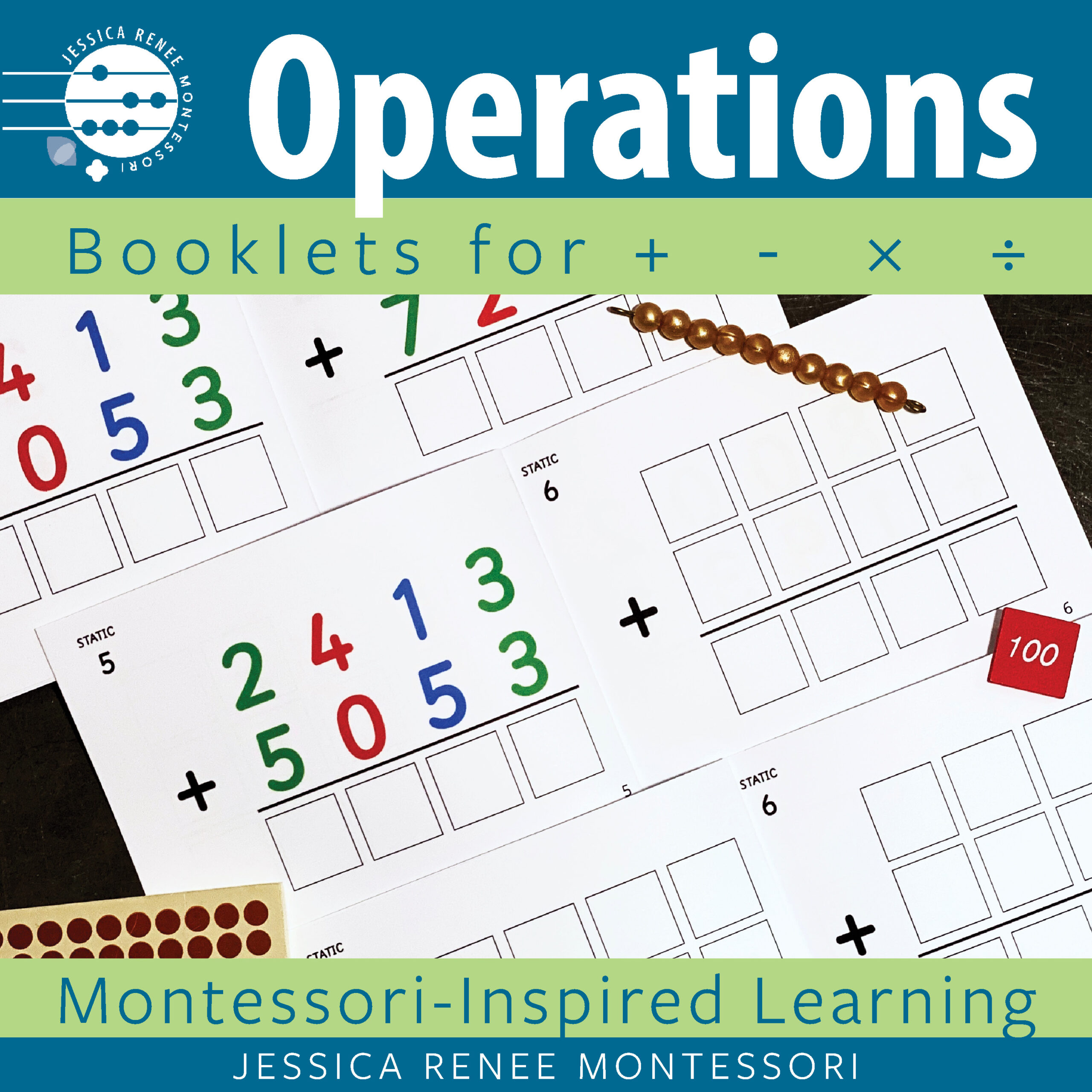 Montessori Math Operations Booklets: Static and Dynamic 4 Digit ...