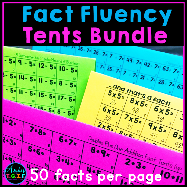 Math Fact Fluency Tents Bundle | Addition Subtraction Multiplication ...
