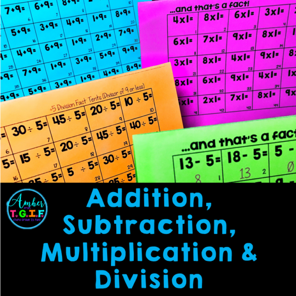 Math Fact Fluency Tents Bundle | Addition Subtraction Multiplication ...