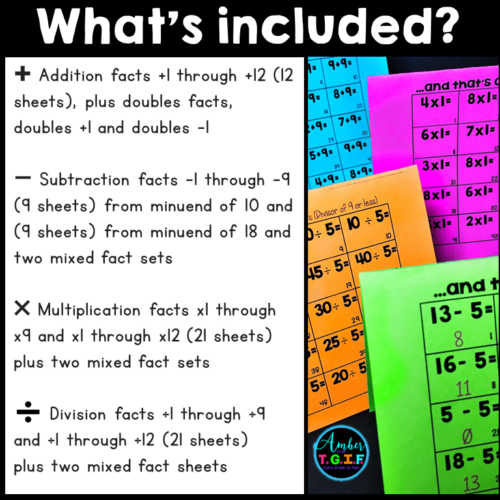 Math Fact Fluency Tents Bundle | Addition Subtraction Multiplication ...