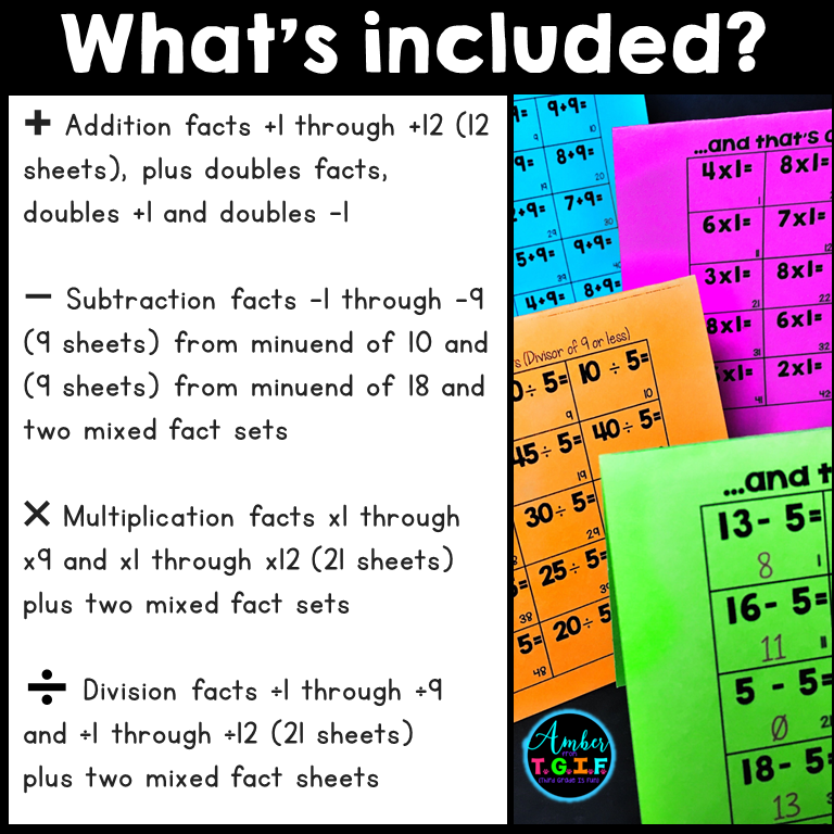Math Fact Fluency Tents Bundle | Addition Subtraction Multiplication ...