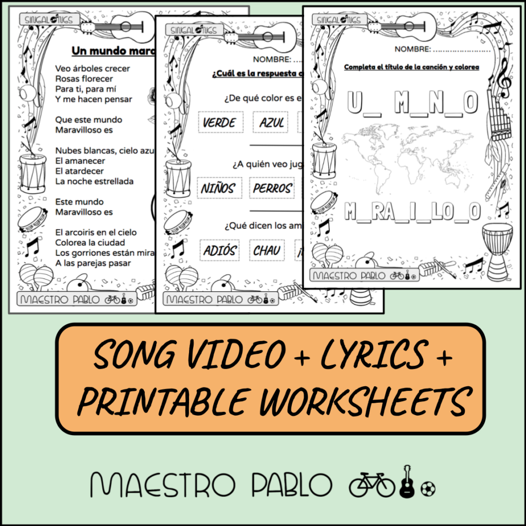 Un Mundo Maravilloso de Louis Armstrong Sing Along Video / Printable ...