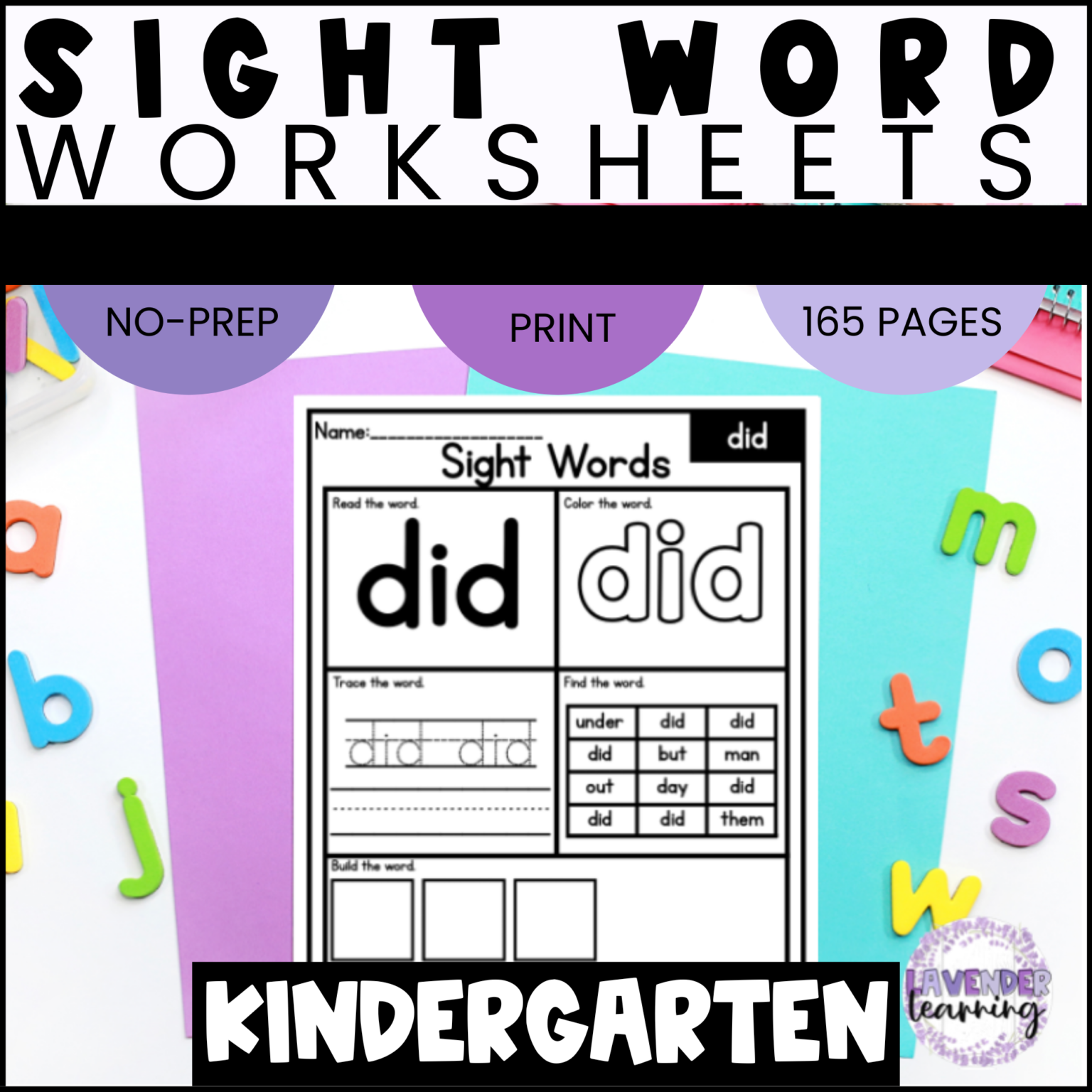 High Frequency Words Worksheets - Kindergarten Sight Word Practice ...