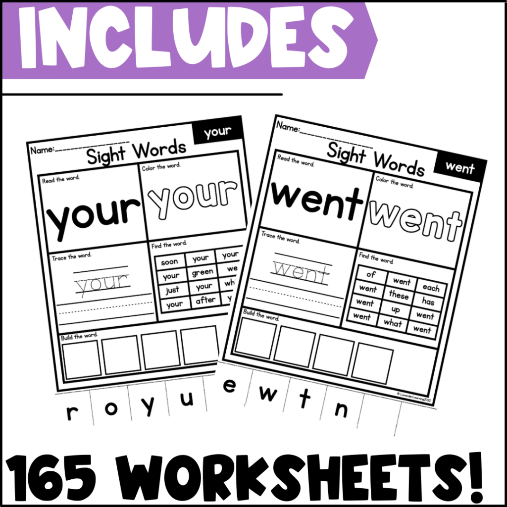 High Frequency Words Worksheets - Kindergarten Sight Word Practice ...