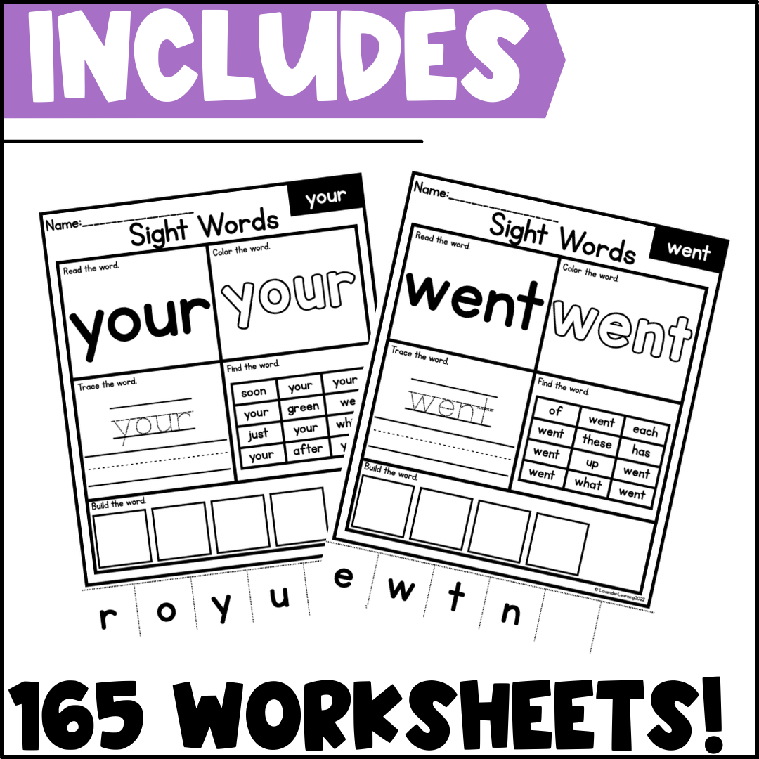 High Frequency Words Worksheets - Kindergarten Sight Word Practice ...