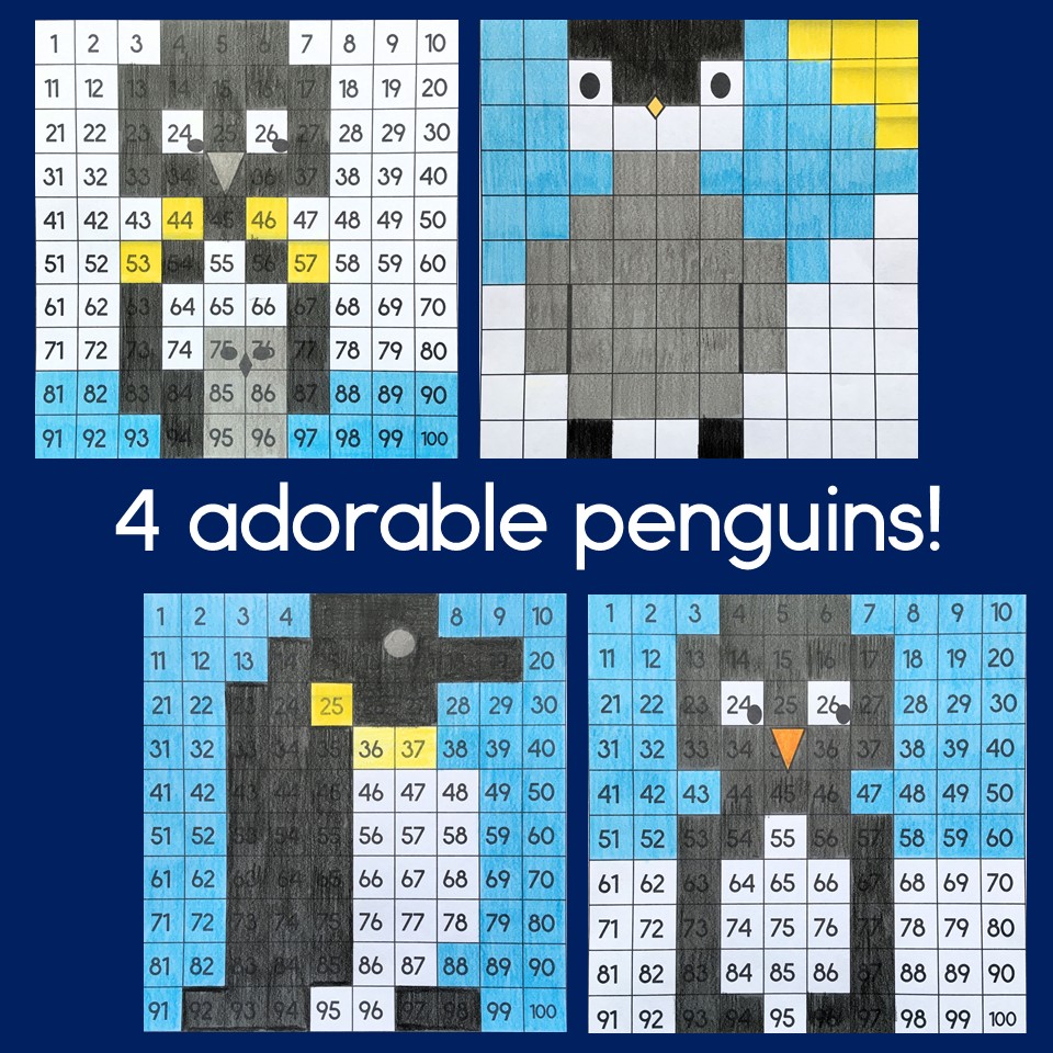 Penguin 100s Chart | Hundreds Charts | 100 Chart Mystery Pictures ...