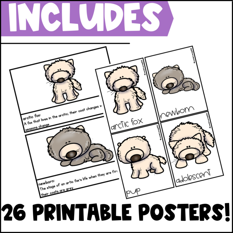 Life Cycle of an Arctic Fox Activities, Worksheets, Book - Arctic Fox ...