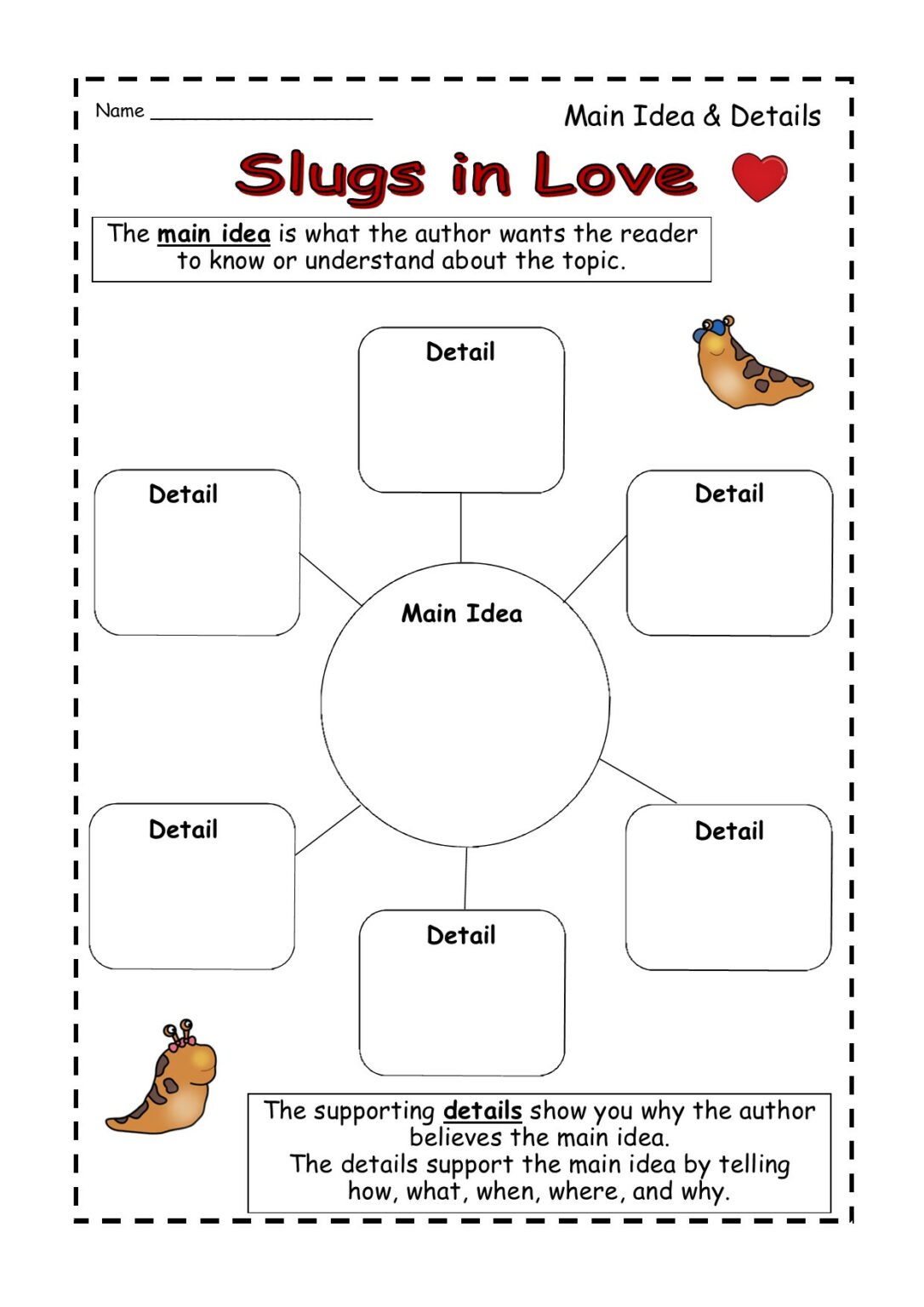 Slugs in Love Main Idea Retell Summarize Vocabulary Slug Facts | Made ...