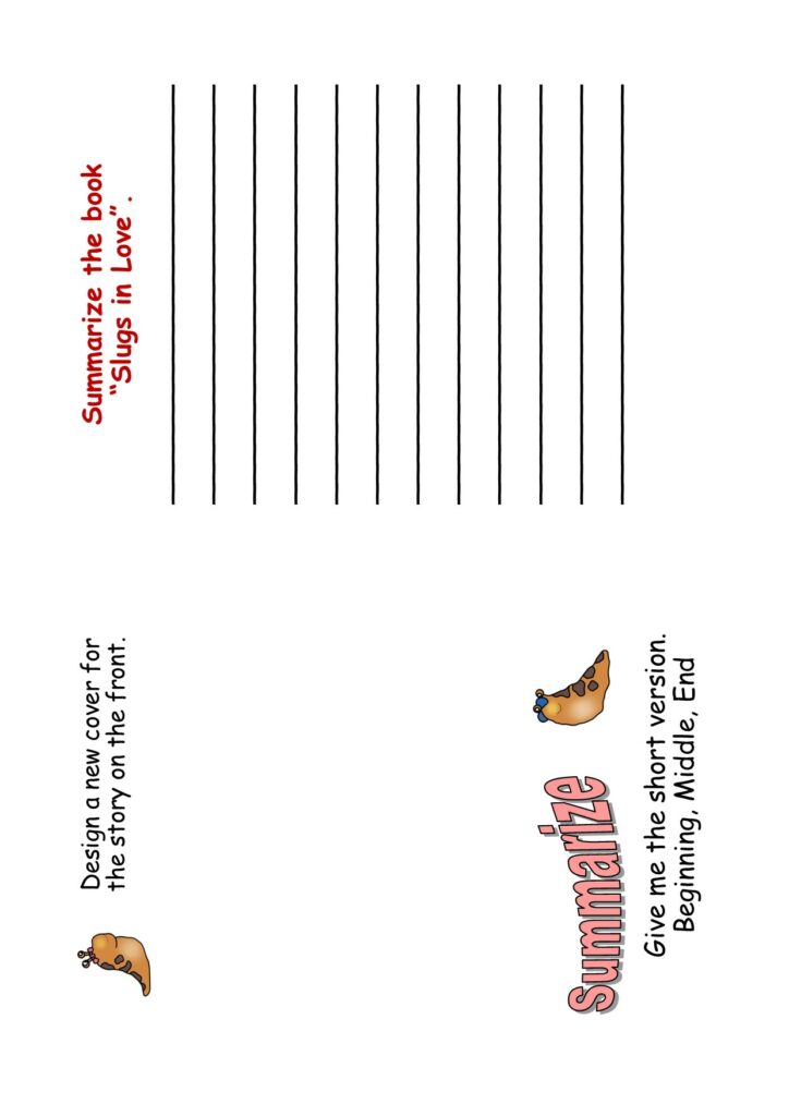 Slugs in Love Main Idea Retell Summarize Vocabulary Slug Facts | Made ...