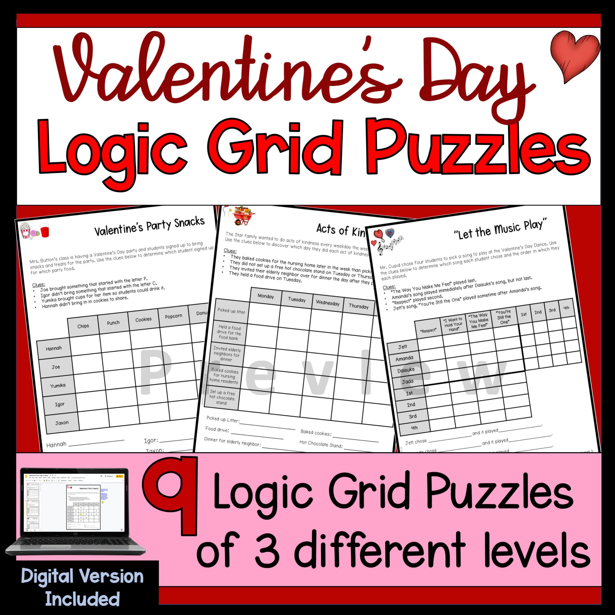 Valentines Day Logic Puzzles | Made By Teachers