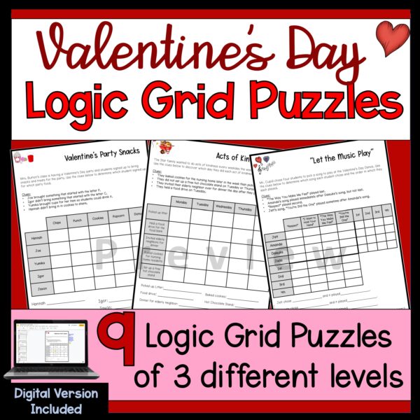 Valentines Day Logic Puzzles | Made By Teachers