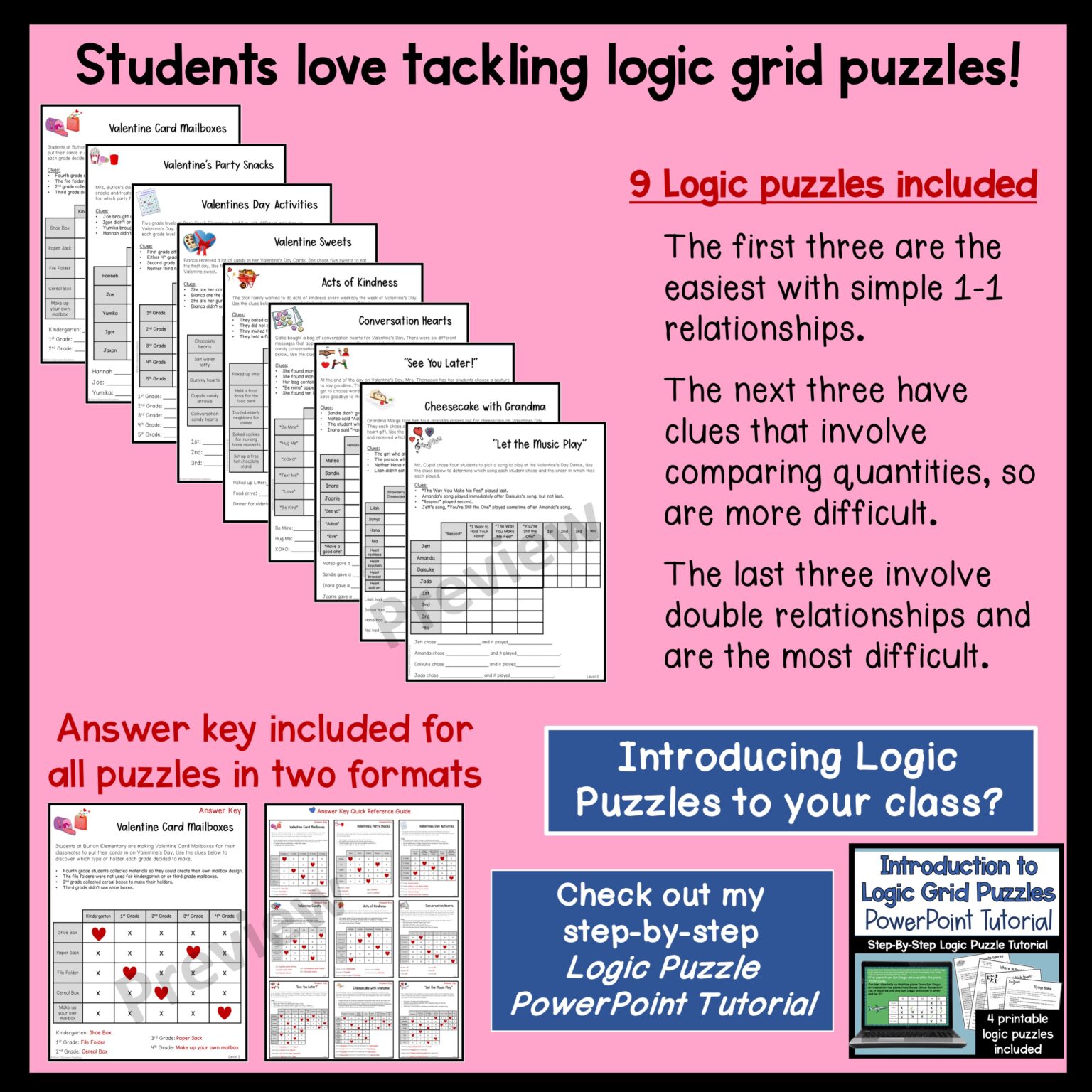 Valentines Day Logic Puzzles | Made By Teachers