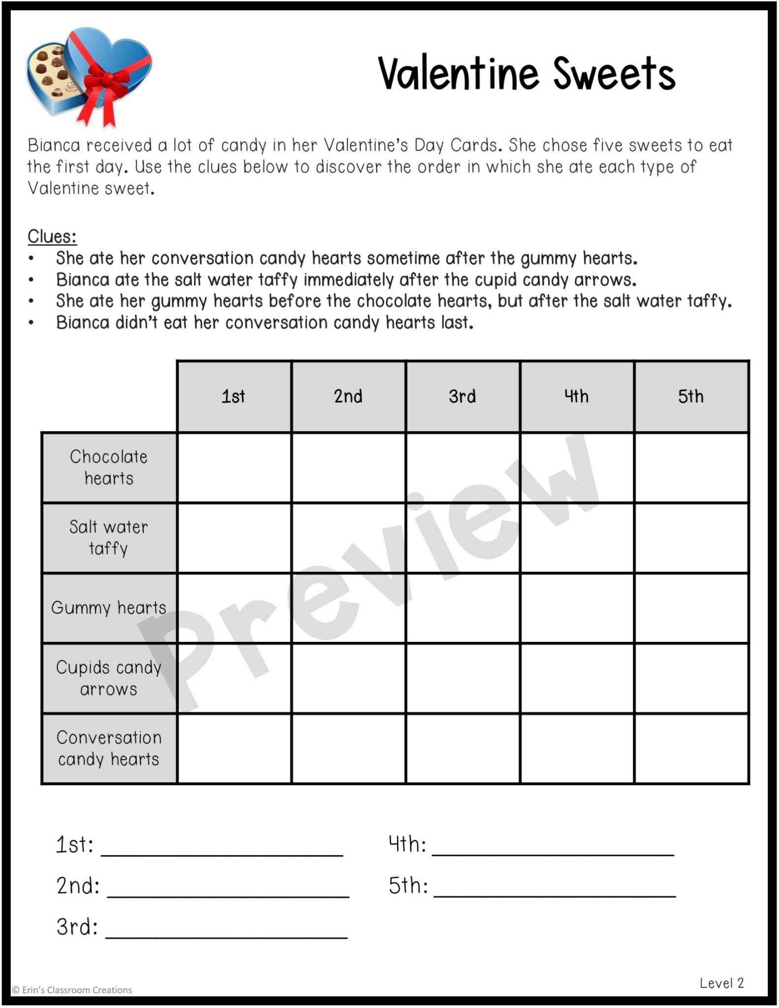 Valentines Day Logic Puzzles | Made By Teachers